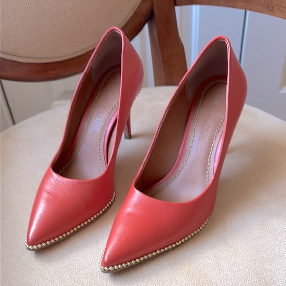 Coach | Shoes | Coach Terracotta Leather Heels | Poshmark